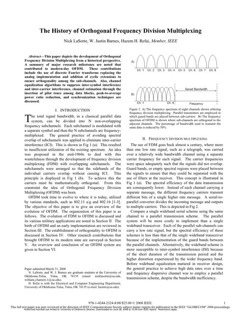 pdf the history of orthogonal frequency division multiplexing