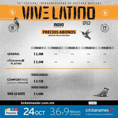 Rompe El Cochino Estos Son Los Precios Para Vive Latino 2023 La