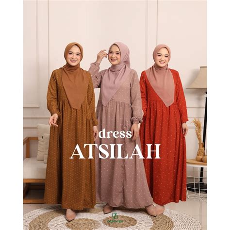 KATUN Atsilah Dress Gamis Women Polkadot Cotton Premium Muslim Clothing