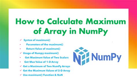how to calculate maximum of array in numpy spark by {examples}