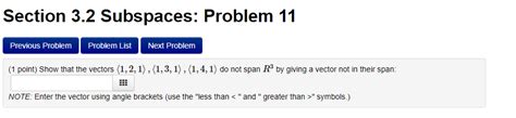 solved section 3 2 subspaces problem 11 previous problem