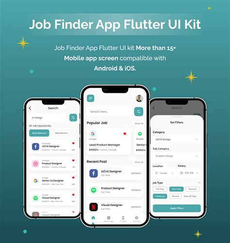 Jobs Job Finder Job Seeker Flutter IOS Android App Template