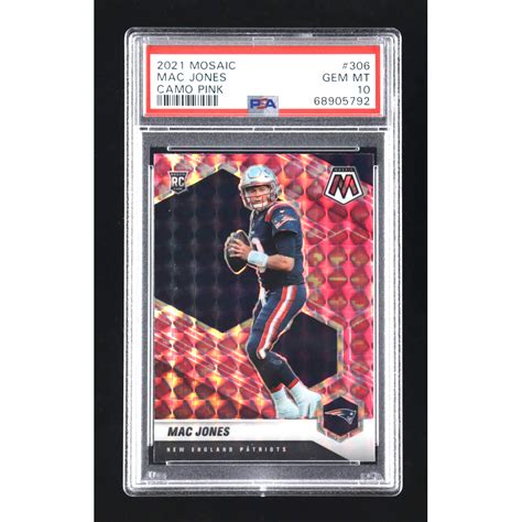 Mac Jones 2021 Panini Mosaic Mosaic Camo Pink 306 RC PSA 10