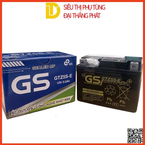 Bình ắc quy khô GS GTZ5SE 12V 3 5AH ắc quy xe máy Wave RS Airblade