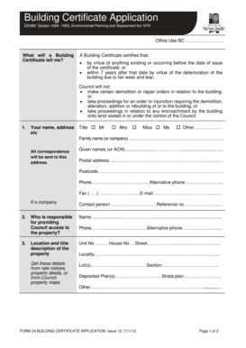 Fillable Online Newcastle Nsw Gov Building Certificate Application Form