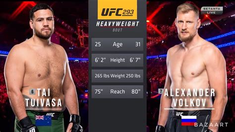TAI TUIVASA VS ALEXANDER VOLKOV FULL FIGHT UFC 293 YouTube