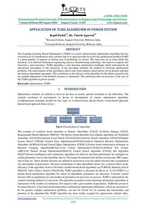 pdf application of tlbo algorithm in power system