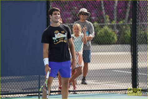 Tennis Teenage Sensation Carlos Alcaraz Hits The Practice Court Before