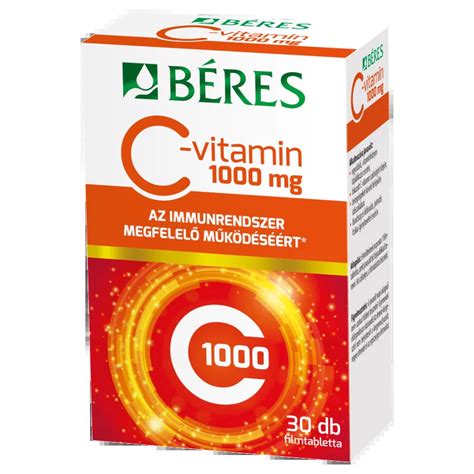 Béres C vitamin 1000 mg étrend kiegészítő készítmény 30 db 46 5 g