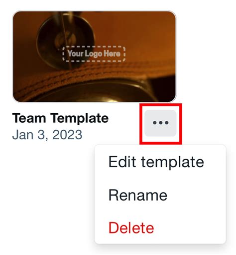 How Do I Manage Team Templates Enterprise Vimeo Help Center