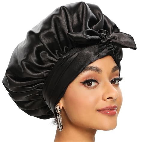 Satin Bonnet For Black Women Silk Hair Wrap For Curly Hair Sleep