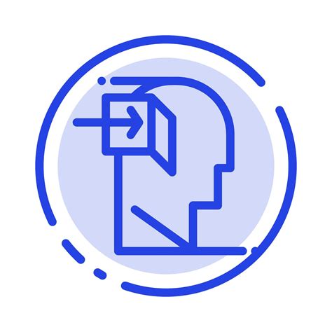 Door Human Inner Mind Minded Blue Dotted Line Line Icon Vector