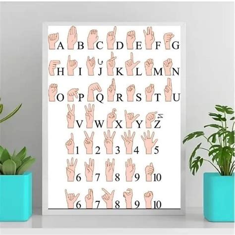 Quadro Decorativo Alfabeto De Libras A3 Vidro Elo7