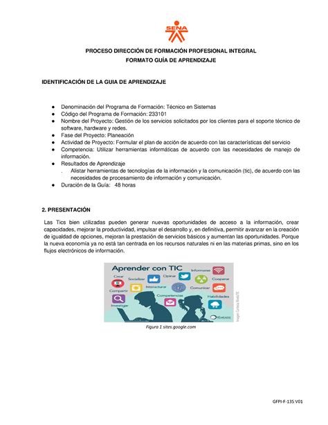 GFPI F 135 F 2 AP2 GA04 Tics PROCESO DIRECCIÓN DE FORMACIÓN