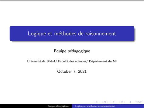 SOLUTION Chapitre 01 Logique Et M Thodes De Raisonement Studypool