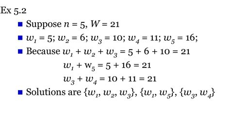 sum of subsets problem