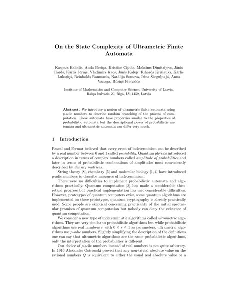 pdf on the state complexity of ultrametric finite automata