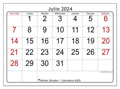 Calendario Julio Michel Zbinden Es