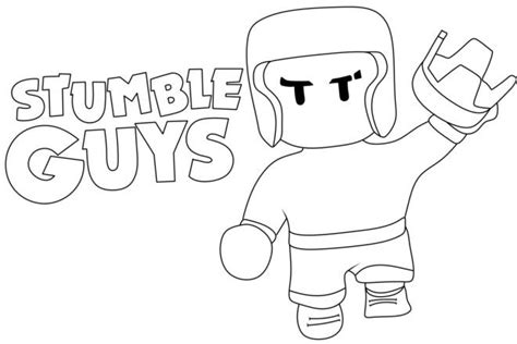 Coloriage Stumble Guys Boxer Dessin Gratuit Imprimer