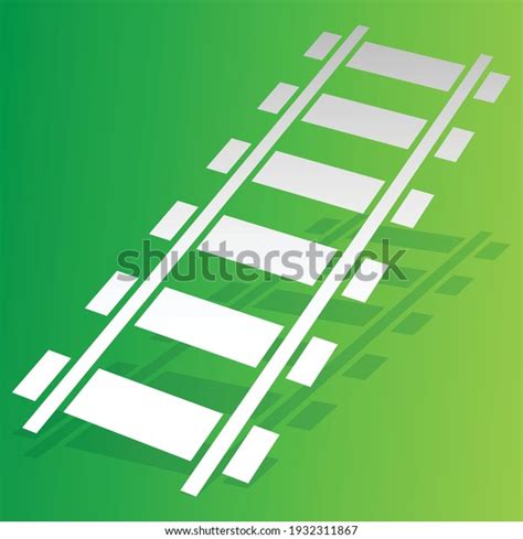 Traintrack Railroad Railway Contour Silhouette Vector Stock Vector