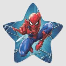 Spider Man Web Shooting Leap Classic Round Sticker Zazzle