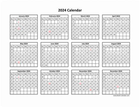 Printable 2024 Calendar On One Page Vertical Bryna Colline