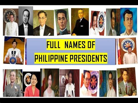 Full Names Of Philippine Presidents Complete List Off