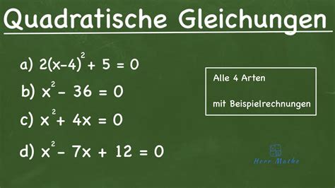 Quadratische Gleichungen lösen mit Beispielen YouTube