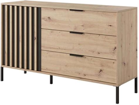 Laski Meble Komoda B Tally 138 D3S Dąb Artisan Antracyt 10580 Opinie
