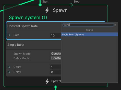 how to instant spawn all particles in initialize particle component unity engine unity
