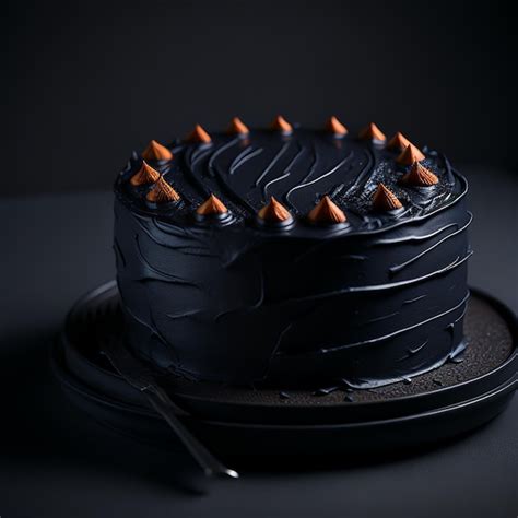 Un Pastel De Chocolate Con Glaseado De Chocolate Y Picos De Naranja