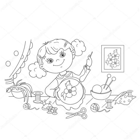 P Gina Para Colorear Esquema De La Chica De Dibujos Animados Con 1536