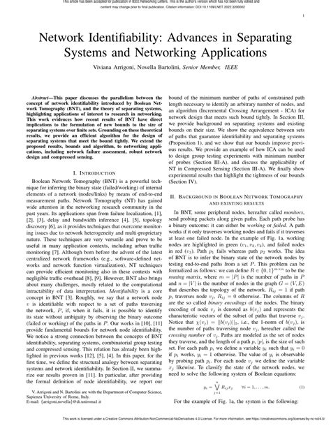 pdf network identifiability advances in separating systems and networking applications