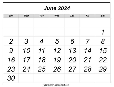 June 2024 Calendar Printable Calendar Next