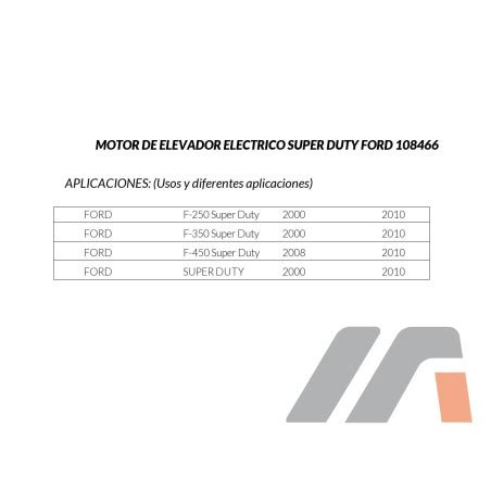 Motor De Elevador Electrico Super Duty Ford