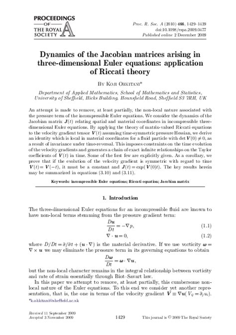 pdf dynamics of the jacobian matrices arising in three dimensional euler equations