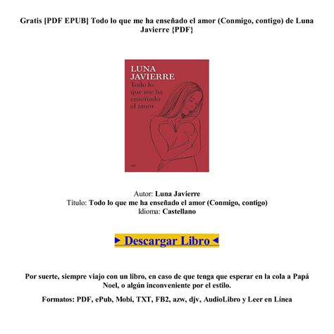 EPUB PDF LIBRO Todo lo que me ha enseñado el amor Conmigo contigo