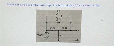 Solved Find The Thevenin Equivalent With Respect To The Chegg