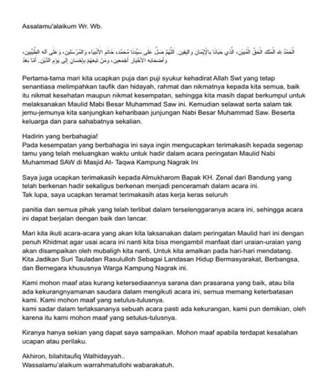 Pidato Singkat Peringatan Maulid Muhammad Saw Riset