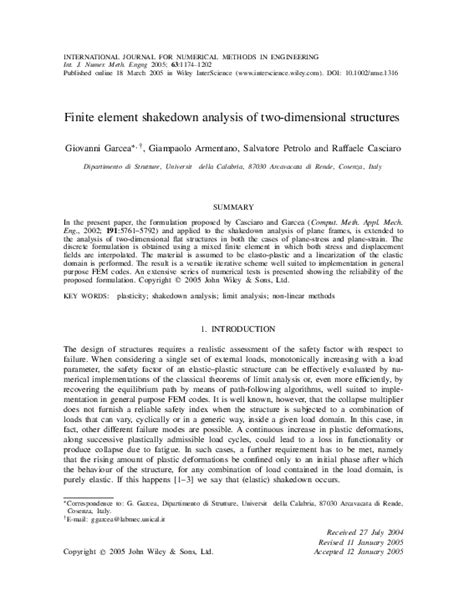 pdf a residual stress decomposition based method for the shakedown analysis of structures