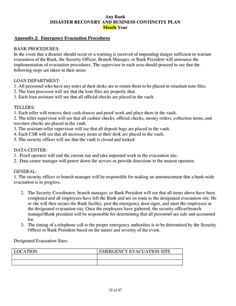 Bank Disaster Recovery And Continuity Plan Template In Word And Pdf
