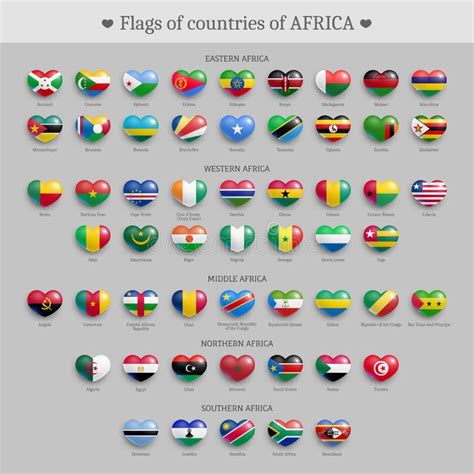 Conjunto De Países De áfrica Banderas Botones Brillantes Iconos