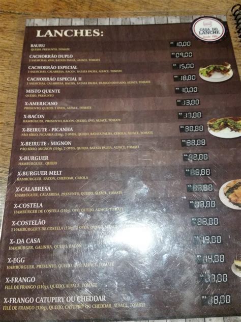 Menu em Casa Do Lanche pub Bar Maringá Av 19 de Dezembro