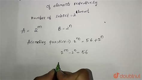 two finite sets have m and n elements the total number of subsets of class 12 math doubtnut