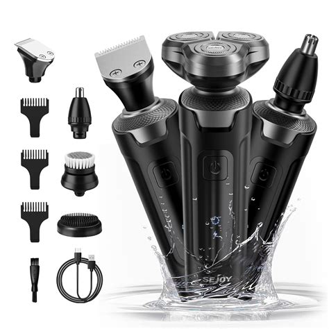 Sejoy Men S Electric Shaver 5 In 1 Rotary Razor Trimmer Cordless