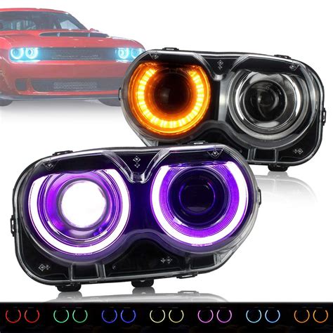 Buy VLAND Multi Color LED Projector RGB Headlights Assembly Compatible