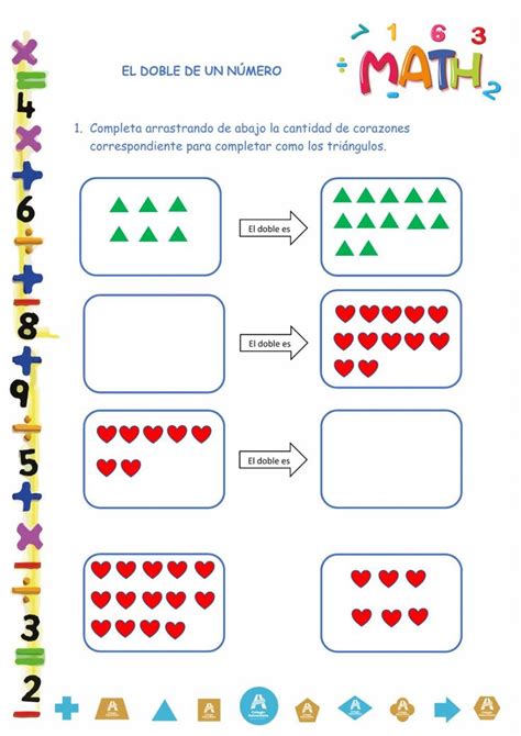 El doble de un número worksheet Actividades de matemáticas