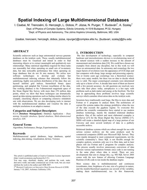 pdf spatial indexing of large multidimensional databases