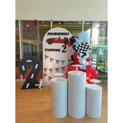 Backdrop 4ft W X 8ft H Racing Car Birthday Decor KP38 Airjoy Balloons