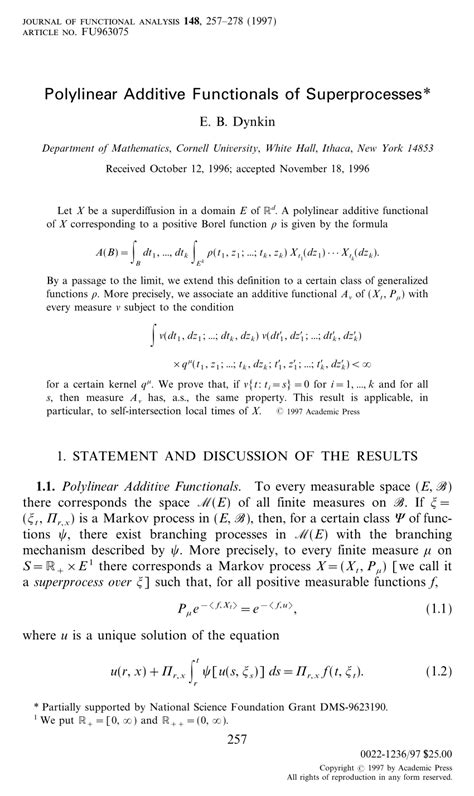 pdf polylinear additive functionals of superprocesses